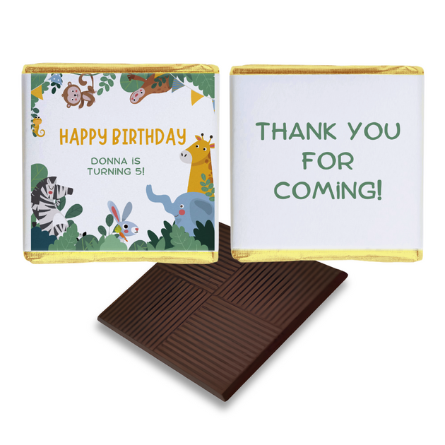 Safari Birthday Chocolate Favour - Chunky Monkey Chocolate