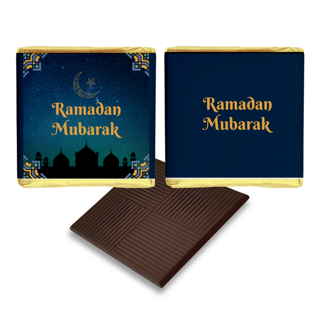 Dark Blue and Gold Ramadan Favours - Chunky Monkey Chocolate